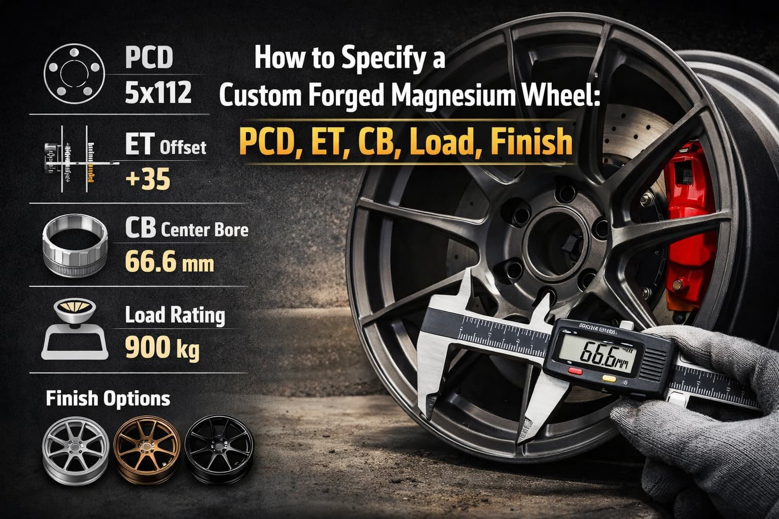 How to Specify a Custom Forged Magnesium Wheel: PCD, ET, CB, Load ...